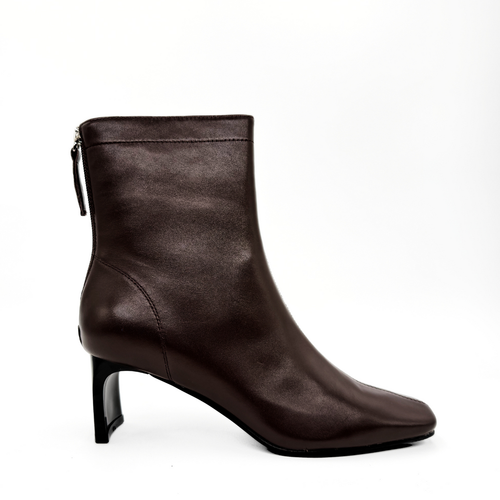 Harlow Leather Square Toe Bootie with a Slim Heel – Amie Rafa